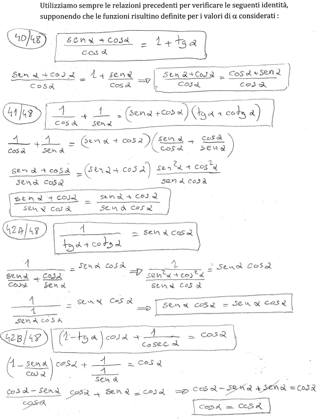 Funzioni goniometriche - esercizi svolti di matematica